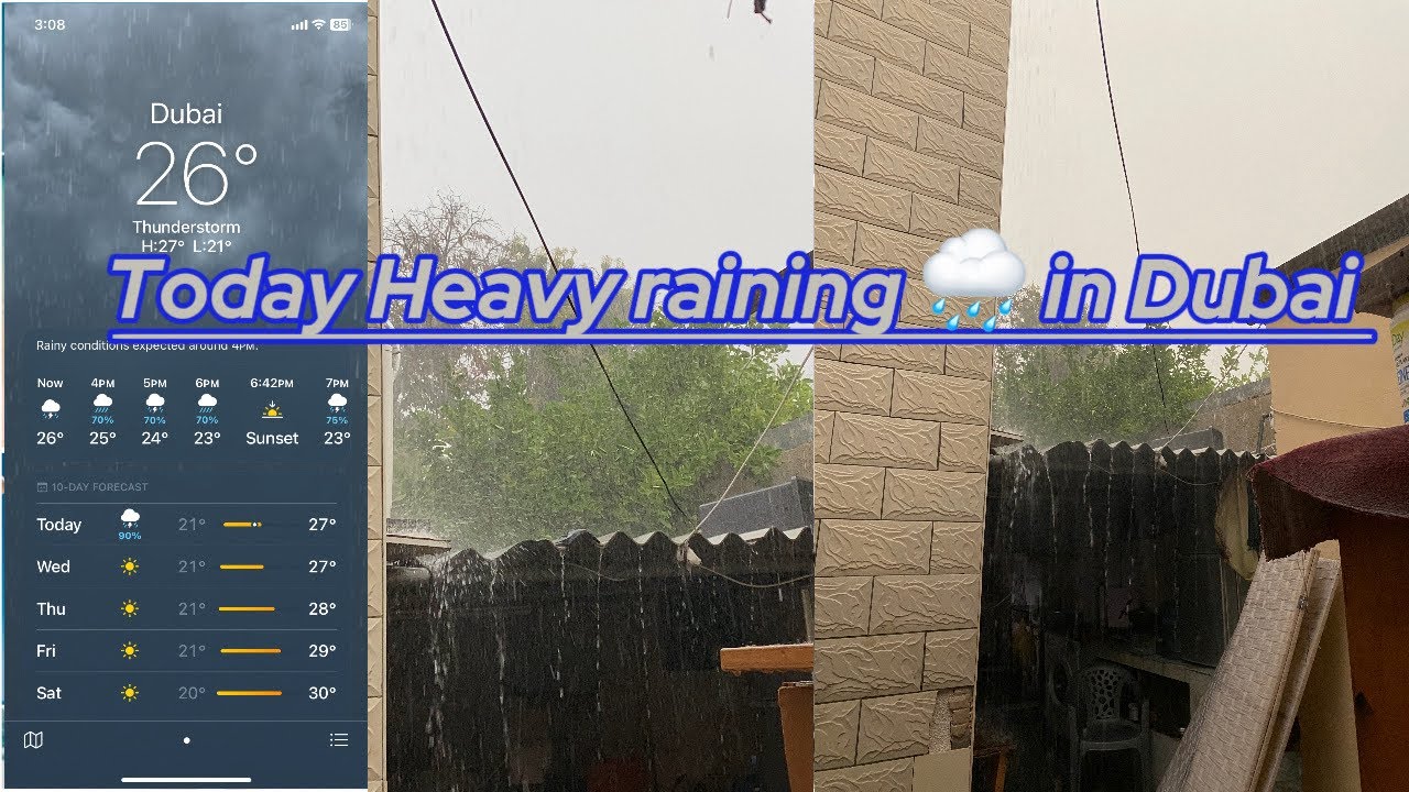 Today heavy raining 🌧️ in Dubai// I-love raining #rainingheavy # ...