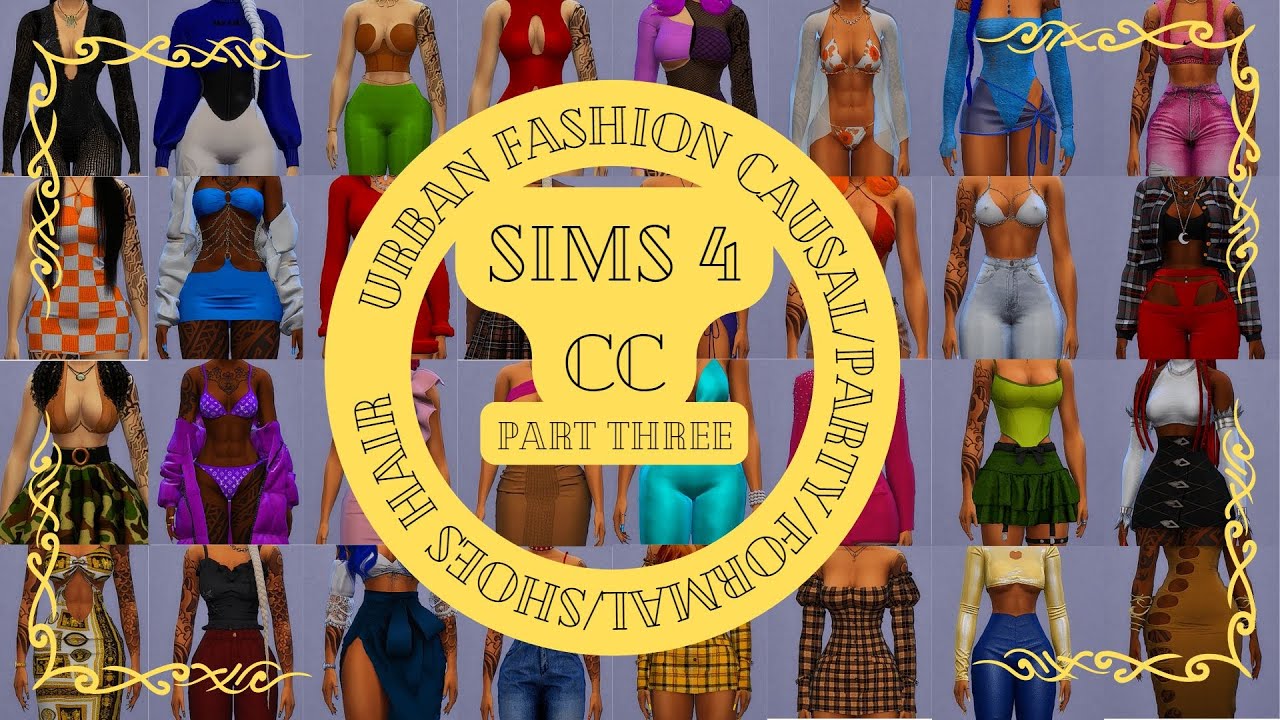 The Sims 4 Urban Clothing CC : Fashion Show Pt 3 - YouTube