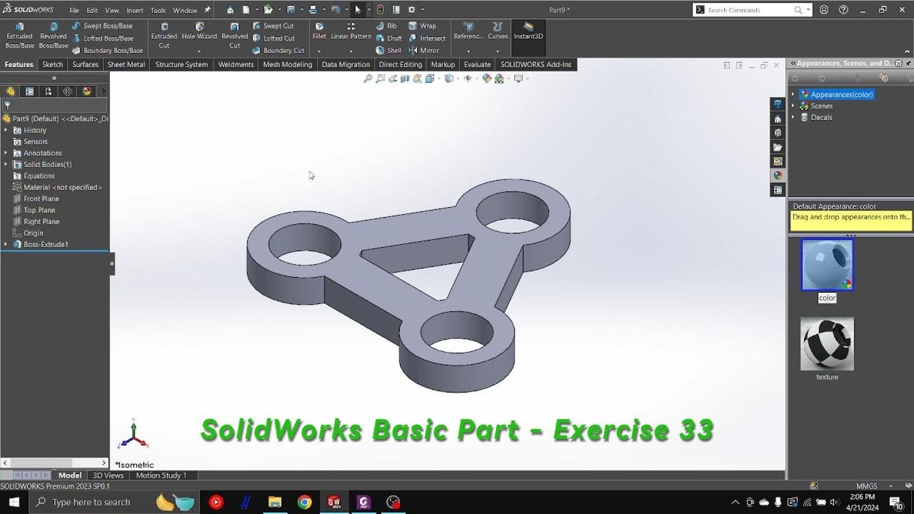 SolidWorks Basic Part - Exercise 33 - YouTube