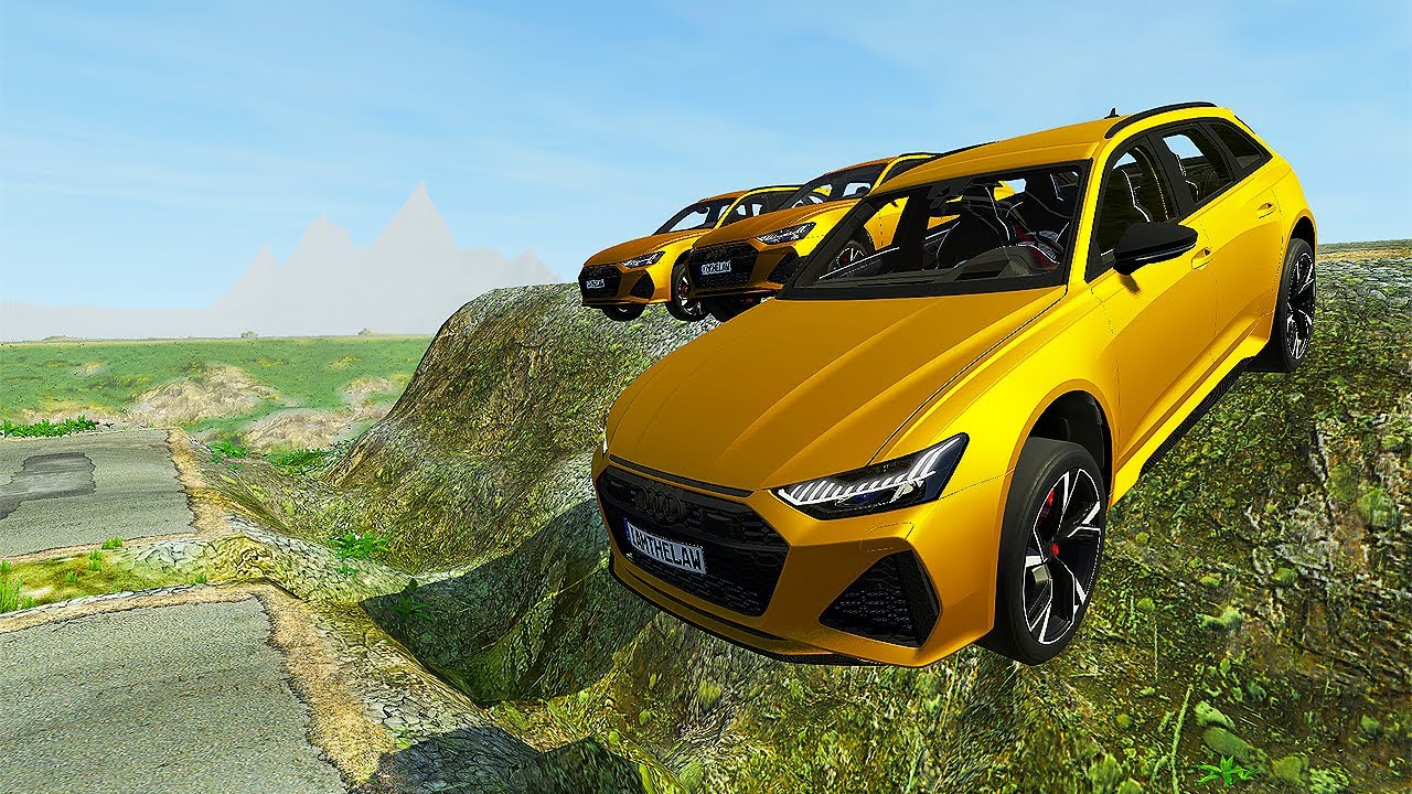Cars VS CLIFF DİVİNG TEST High Jump Ramp #1 - BeamNg Drive - YouTube