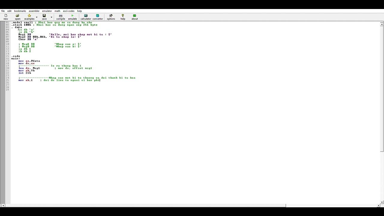 Emu8086 Assembler And Microprocessor Emulator 4 08 2022 10 17 19 10 18 Youtube