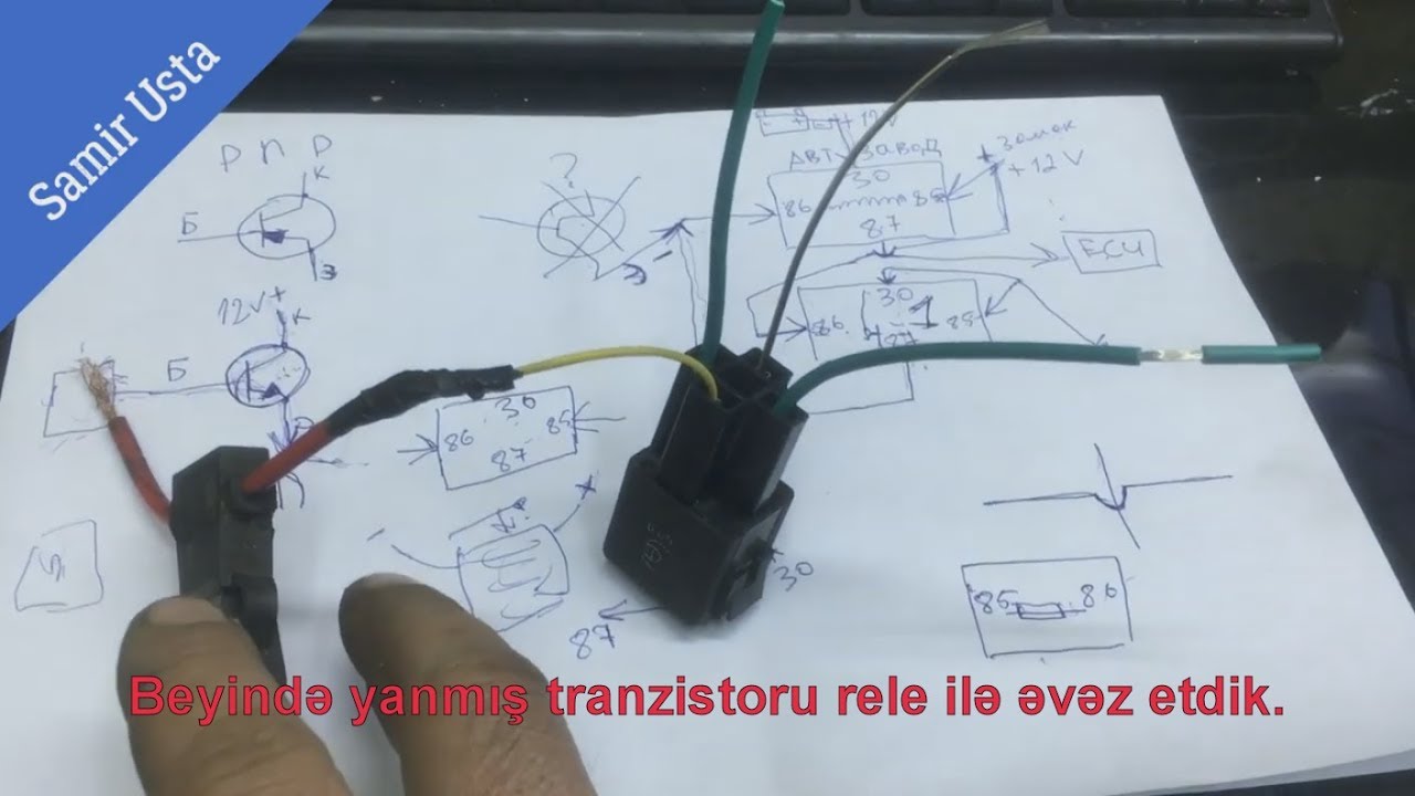 Hyundai sonata 2.0 Beyində yanan tranzistoru rele ilə əvəz etdik ...