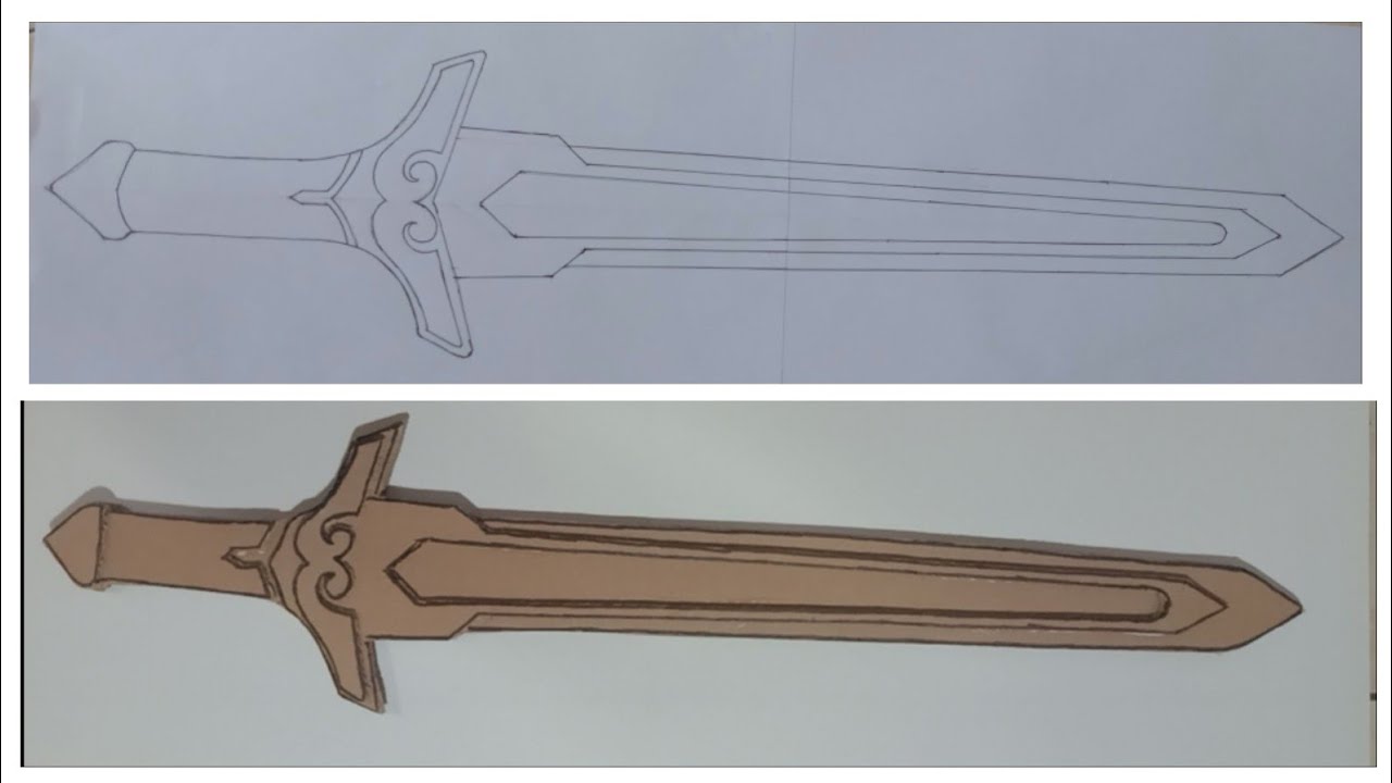 Buat Pedang dari bahan kardus bekas/for the sword from cardboard# - YouTube