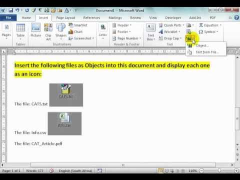 Importing text or other files into Word documents - YouTube
