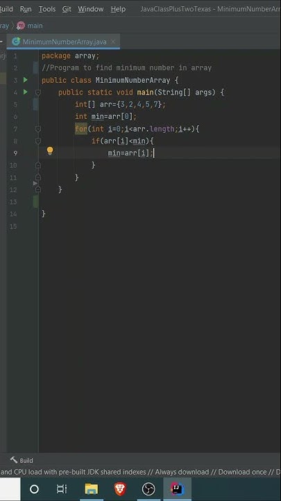 Java Program To Find Smallest Number In An Array Shorts Programming
