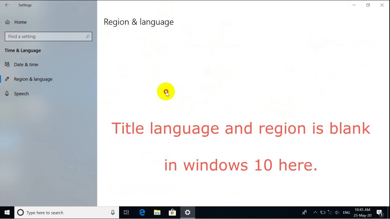 Language and region is blank in Windows 10 : solved - YouTube
