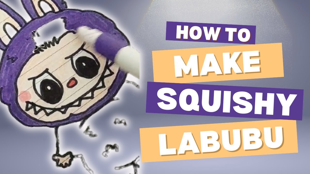 🤑[Paperdiy]🤑 squishy labubu| diy labubu purple squishy tutorial cute🤑🥰💞 ...