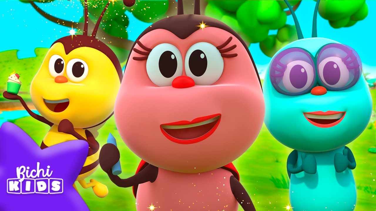 Los Tres Bichitos 🦋 Sentados bajo un árbol @Bichikids 🐞Canciones para ...