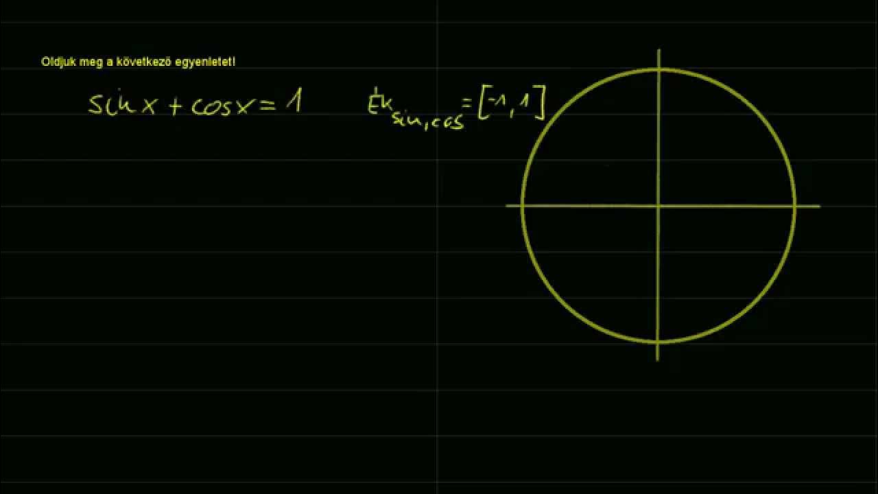 Trigonometrikus egyenlet 1. feladat - YouTube