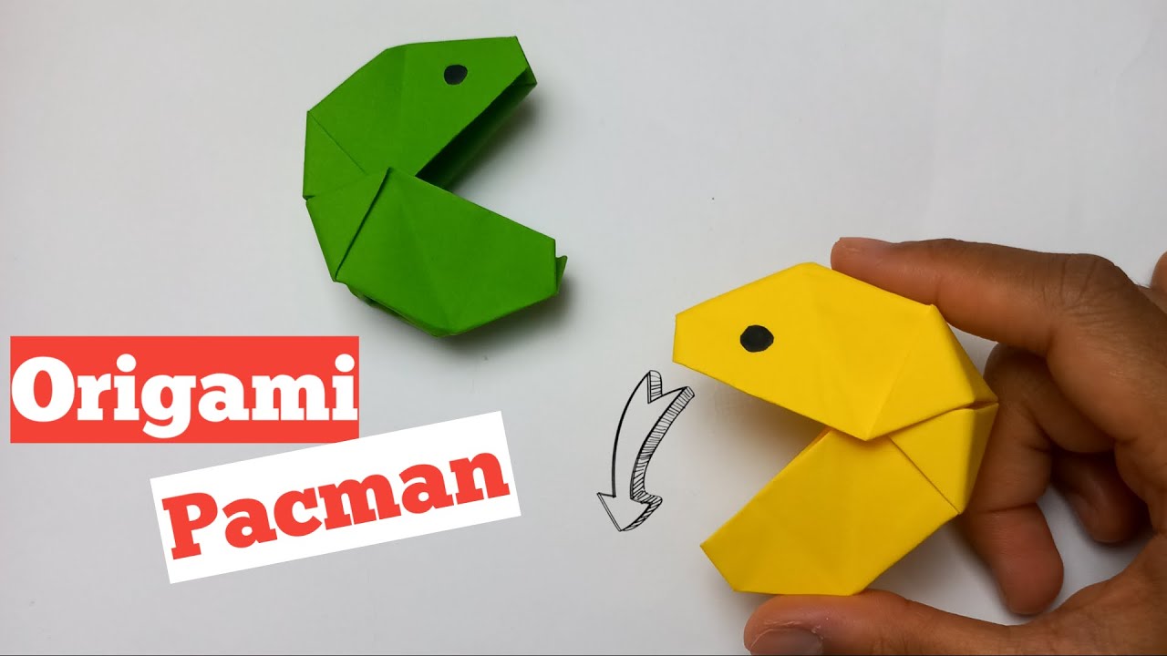 Easy Origami Toys For Beginners | Origami Pacman | Pac-Man Game - YouTube