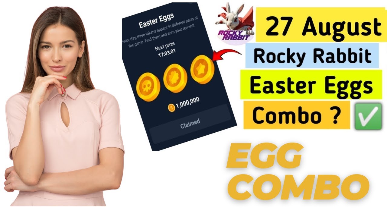 rocky rabbit new easter egg combo 27 august | daily combo today rocky rabbit easter eggs ...