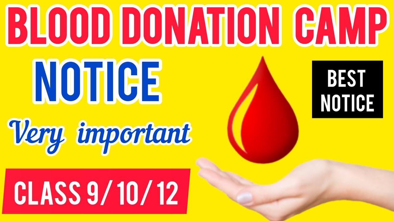 Write a Notice on Blood Donation Camp | Notice Writing | - YouTube