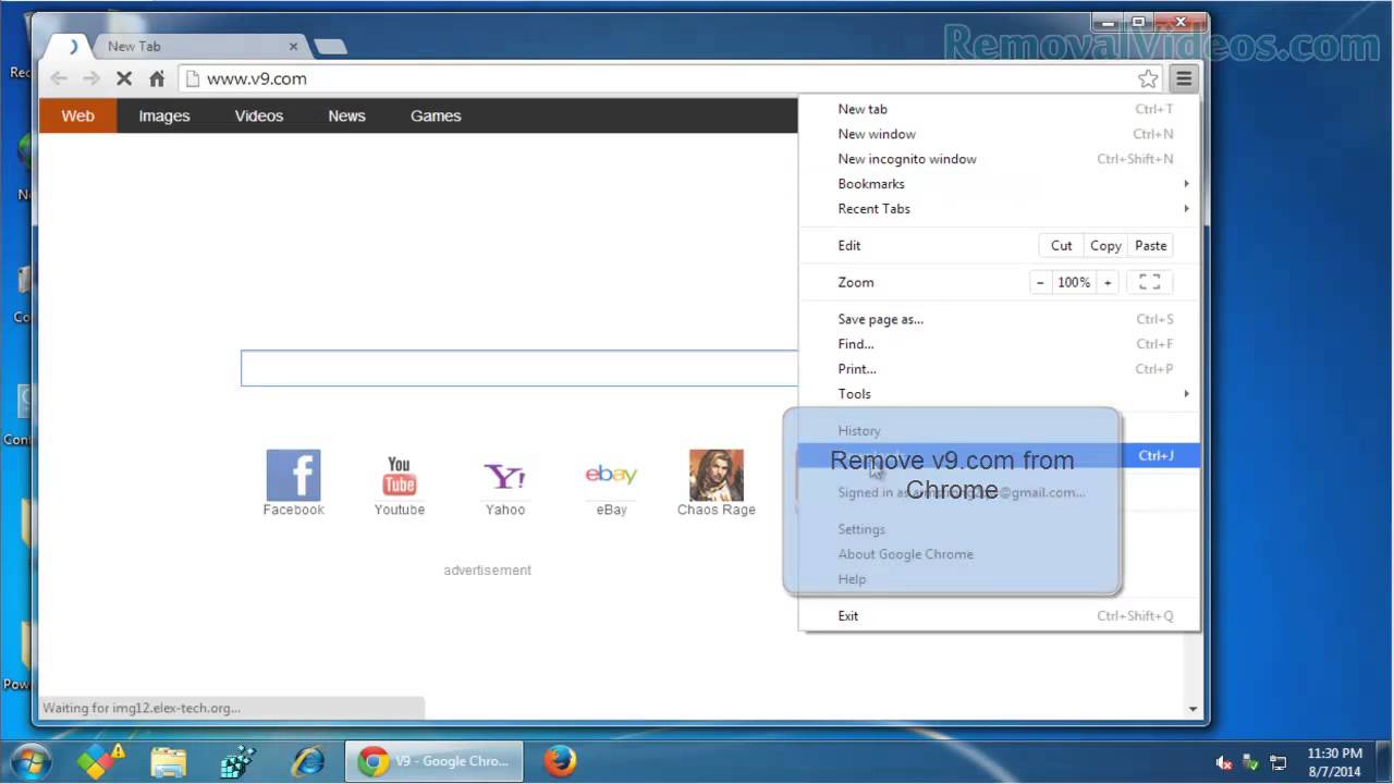 How to Remove 'V9.com-Toolbar' from IE,Chrome and Fierfox - YouTube