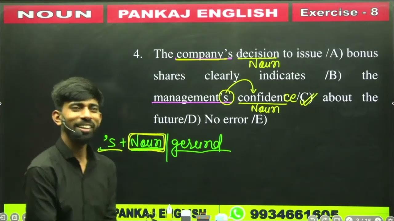 Noun Practice: Basic to Advance| Exercise - 8| Pankaj Sir| CGL, Bank PO ...