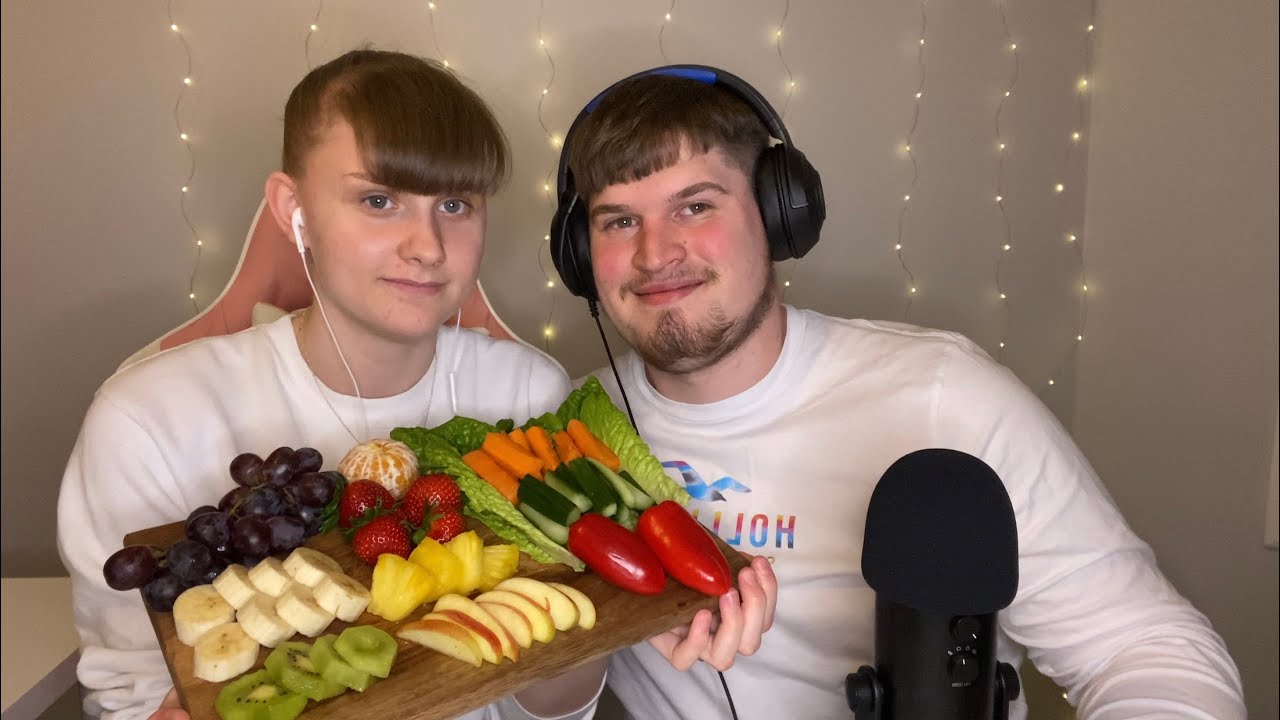 ASMR Eating a Fruit & Veg Platter | Crunchy Eating Sounds!! - YouTube