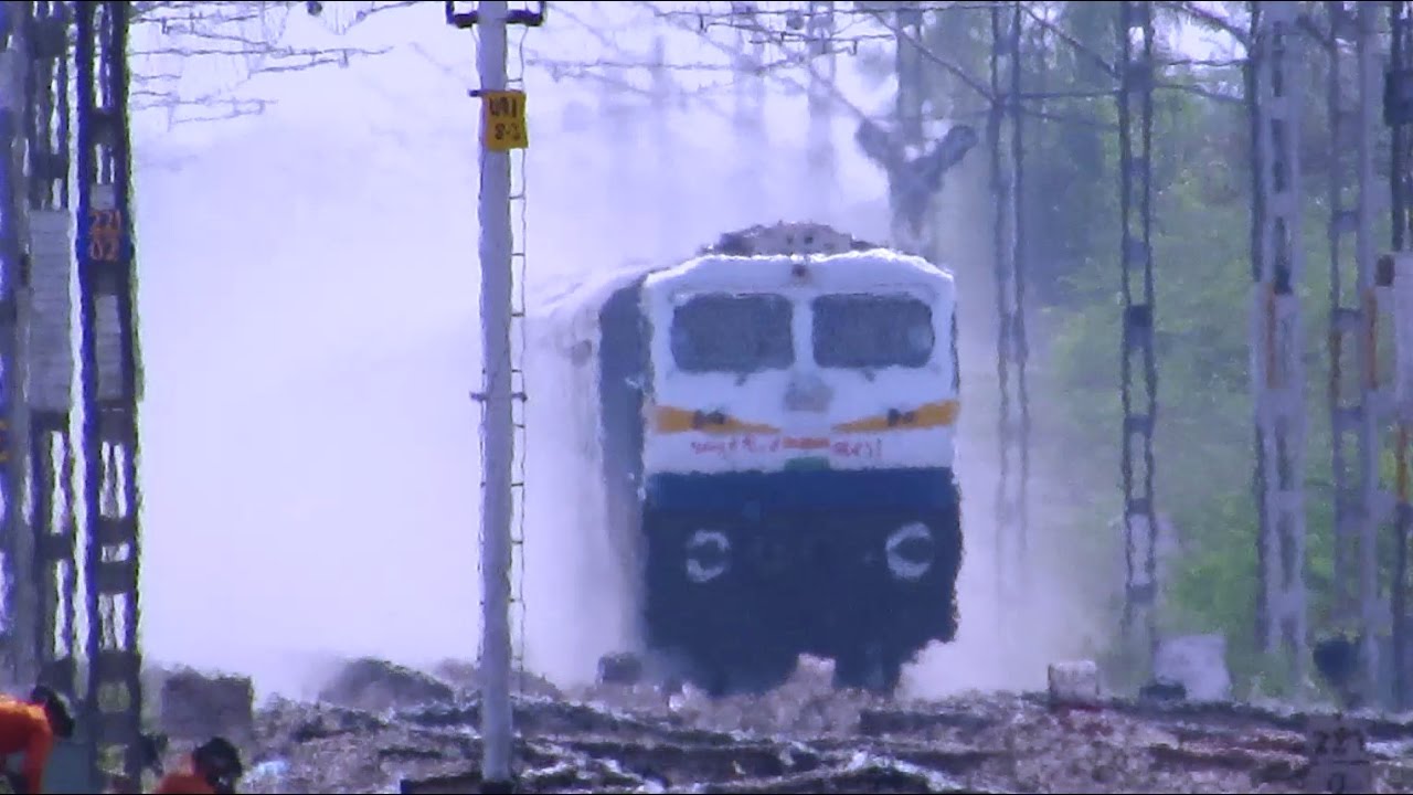 High Speed DUST STORM & Aggressive EMD - Indian Railways !! - YouTube