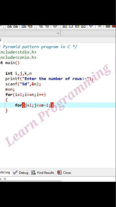 Pyramid Pattern Program in C #trending #shorts - YouTube