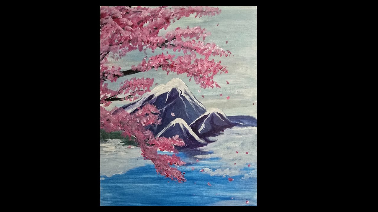 Acrylic painting - 4x speed - landscape - YouTube