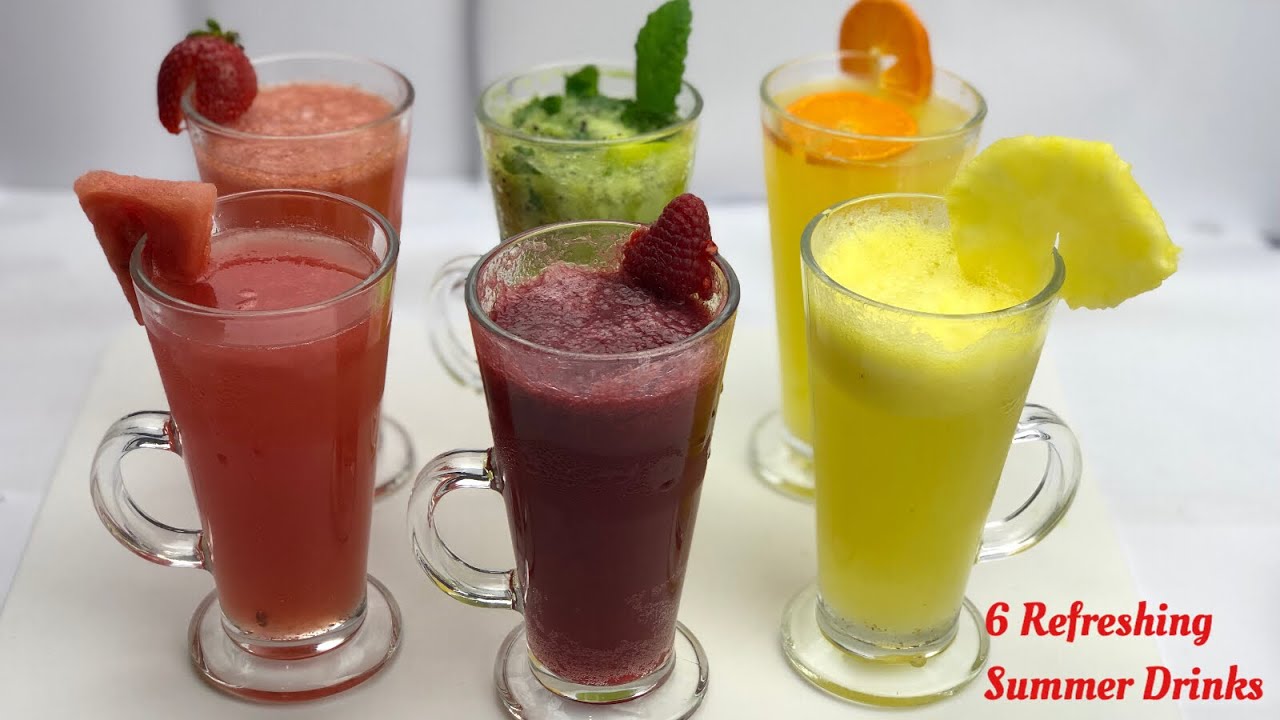 6 Refreshing Summer Drinks |6 तरीके के ठंडी ड्रिंक गर्मियों के लिए | 6 Healthy Summer Drinks ...