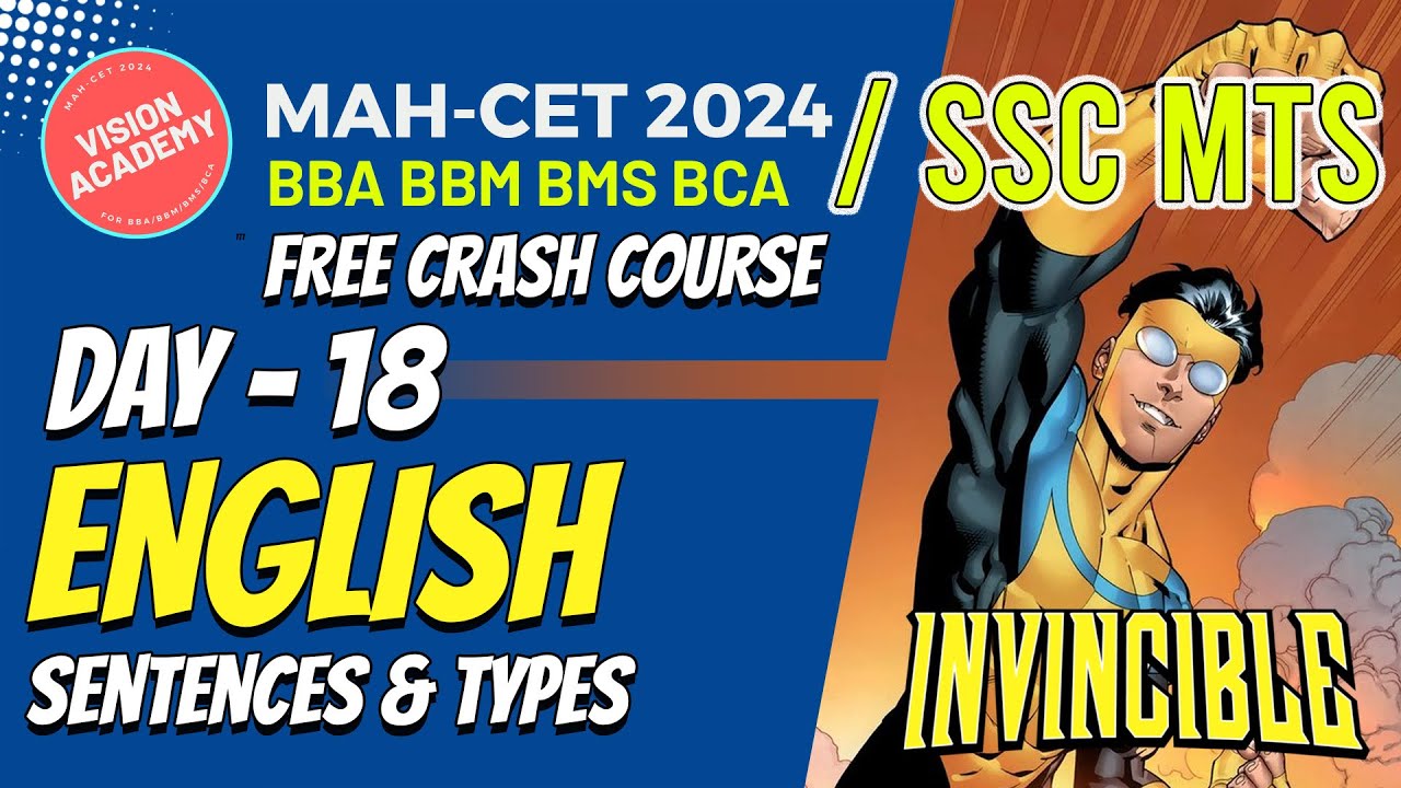 English - Sentences - Additional CET Crash Course Day - 18 🔥 MAH CET ...