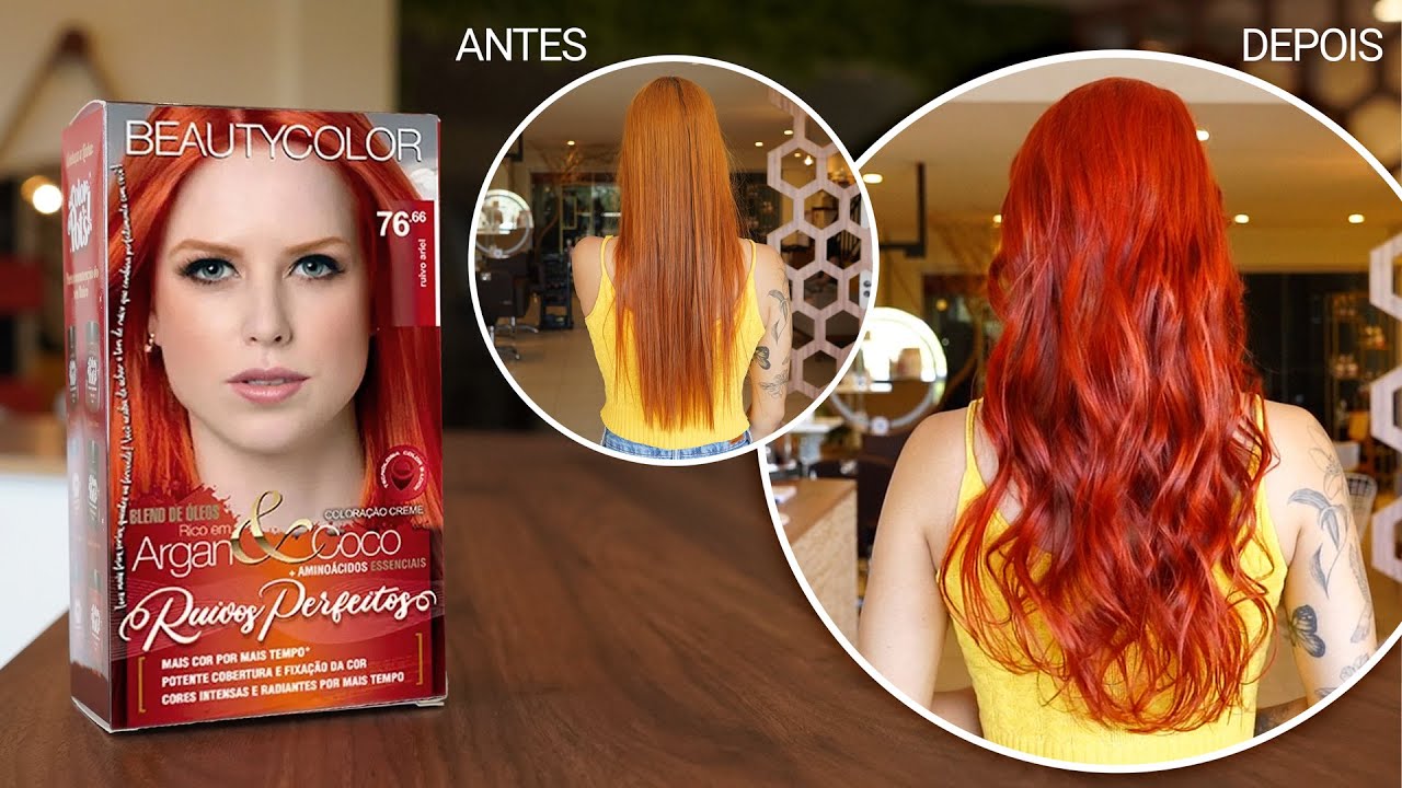 RUIVO ARIEL BEAUTYCOLOR - 76.66 RUIVO INTENSO LINDOOO! - YouTube