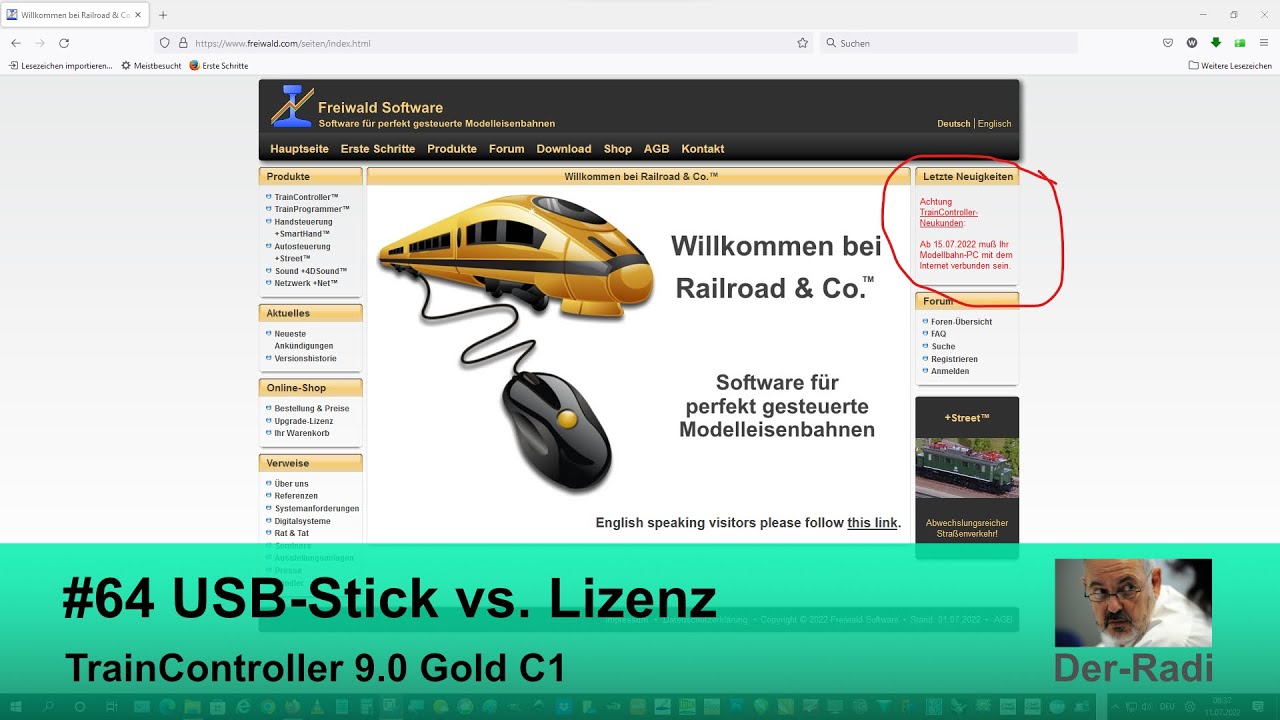 TrainController 9.0 Gold C1 #64 USB Stick vs Lizenz - YouTube