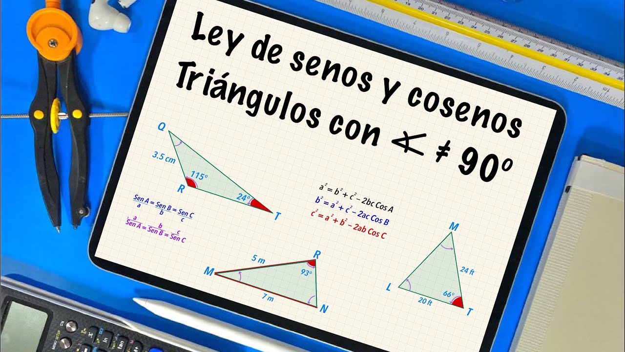 Ley de senos y cosenos con ángulos diferentes a 90° - YouTube