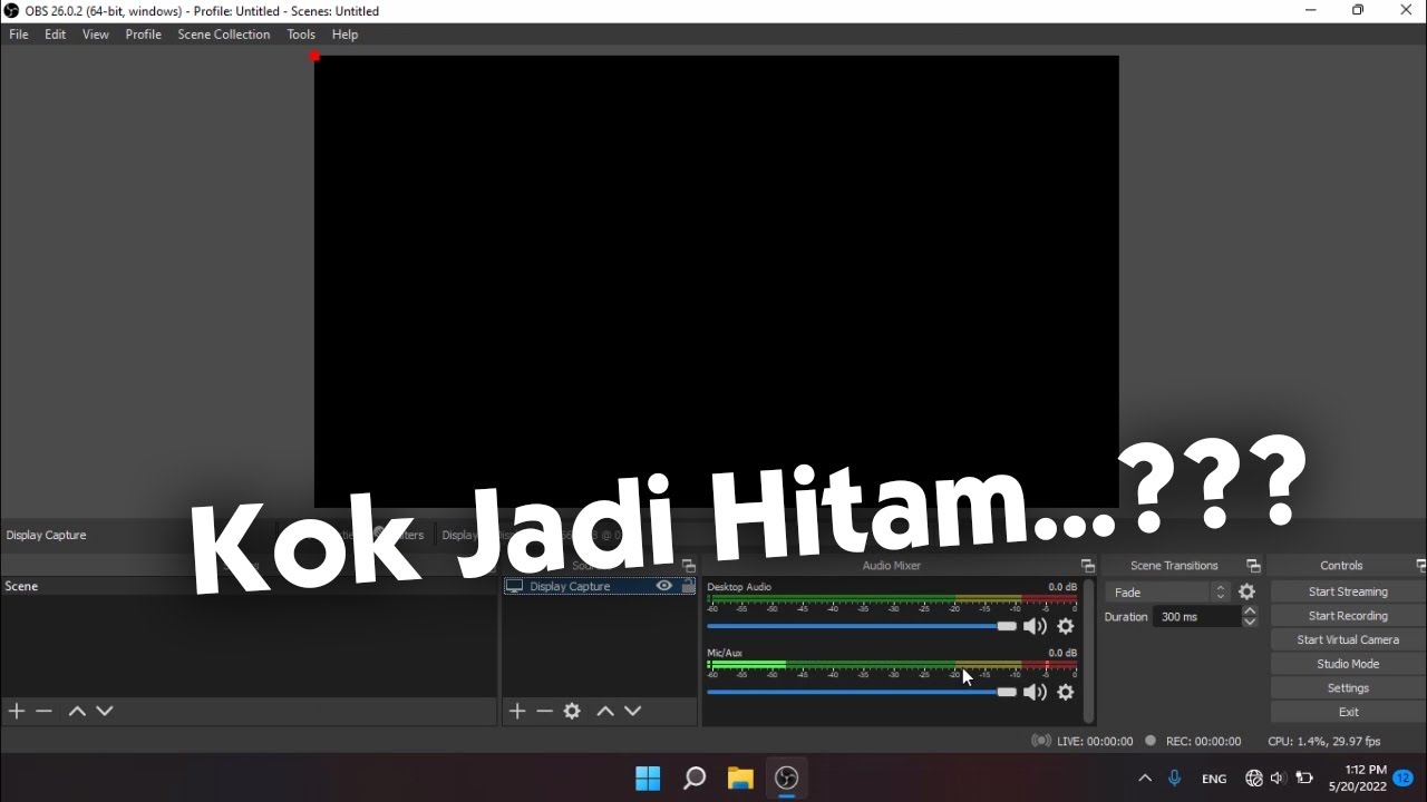 Cara Mengatasi Display Capture OBS Studio Blank Hitam - YouTube