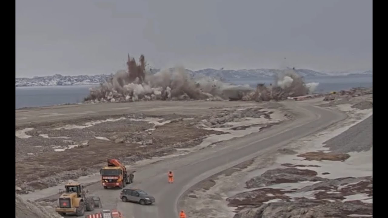 Nuuk Airport, 4 Construction Blasts March 8 - 11 2023 - YouTube