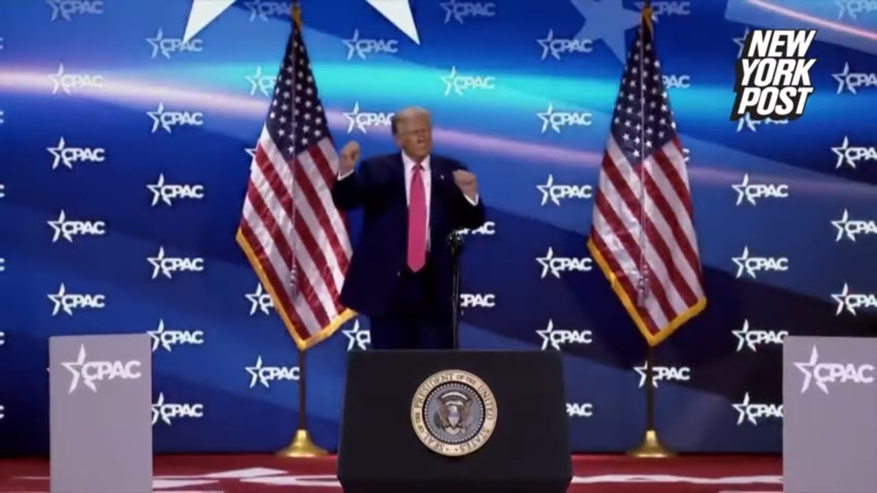 President Trump’s signature dance makes an appearance at CPAC 2025 ...