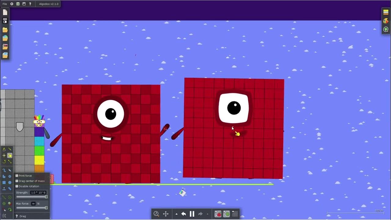 Numberblocks battle 30 in algodoo - YouTube