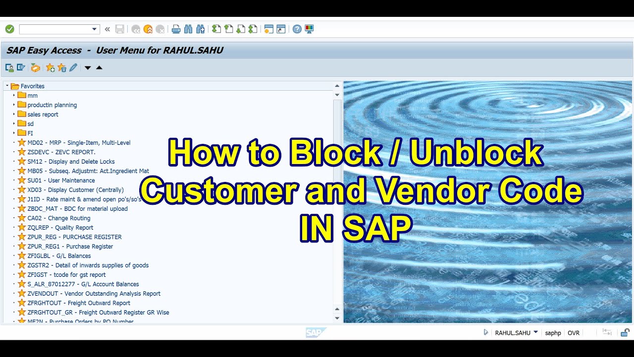 How To Block And Unblock Customer Code In SAP How To Block Vendor