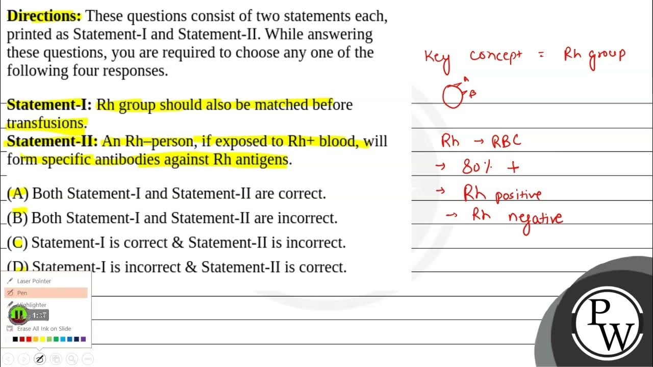 Directions: These questions consist of two statements each, printed as Statement-I and Statement ...