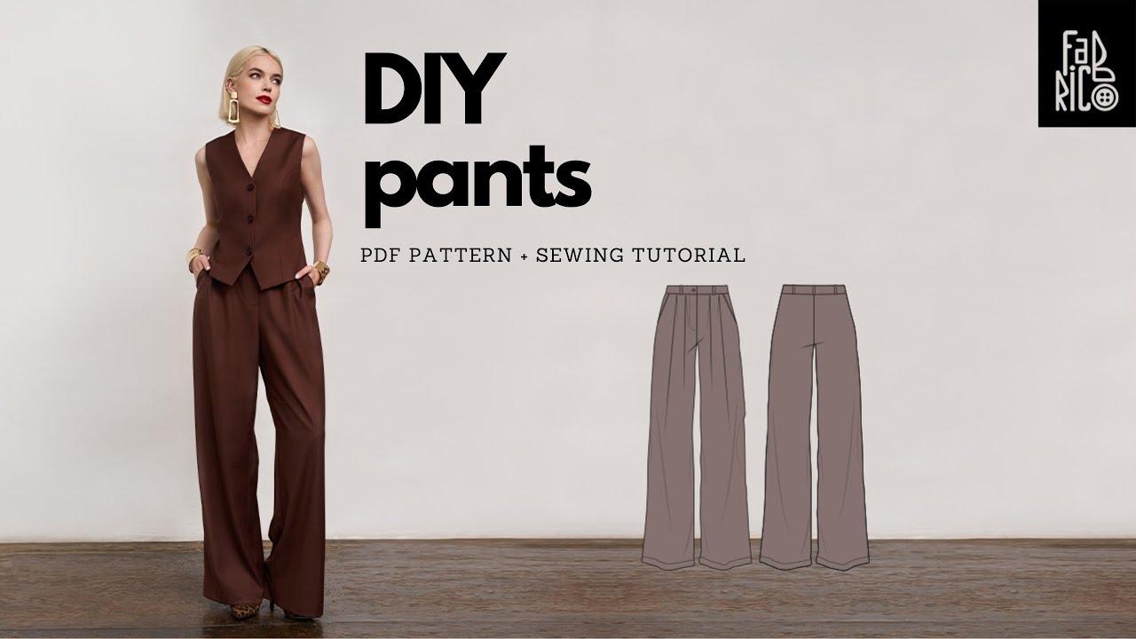 DIY High-Waisted Pants + Sewing Pattern - YouTube