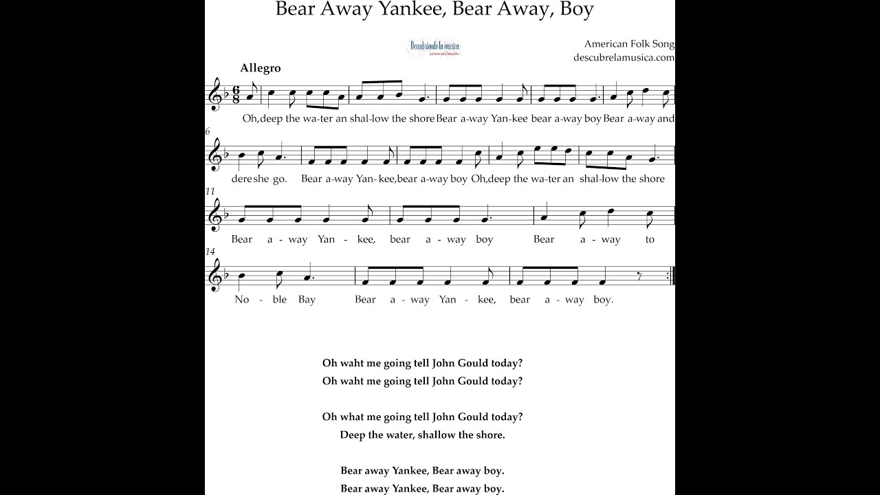 Bear Away Yankee, Bear Away, Boy. Melodía para flauta dulce - YouTube