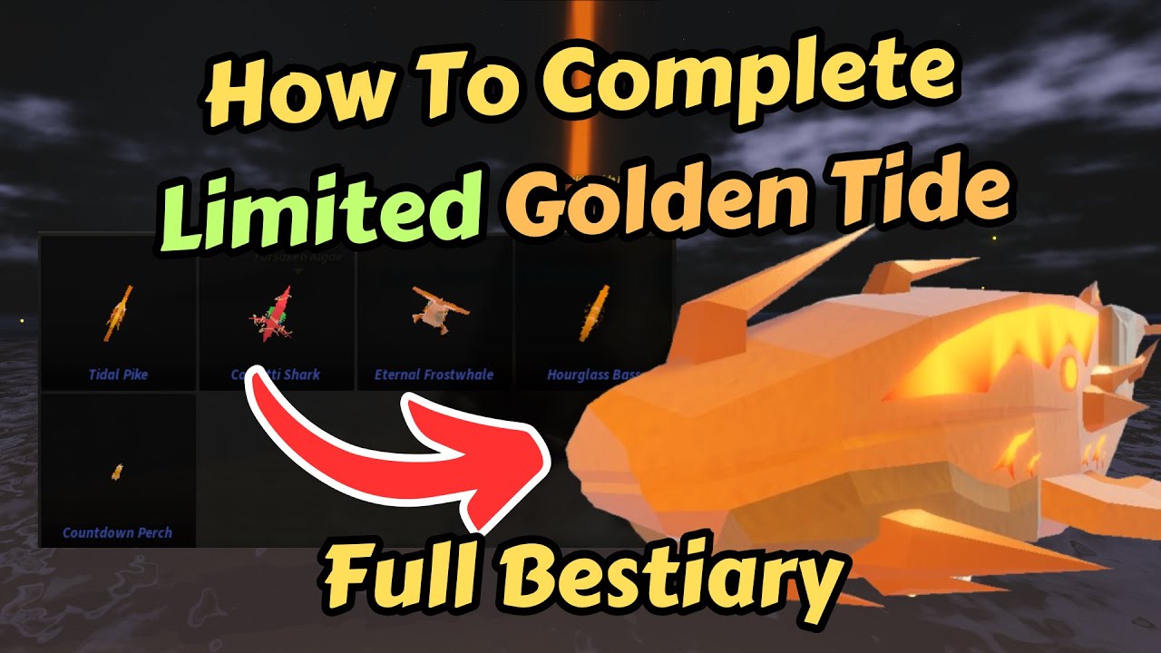 How To Complete Golden Tide Full Bestiary | Fisch | Roblox - YouTube