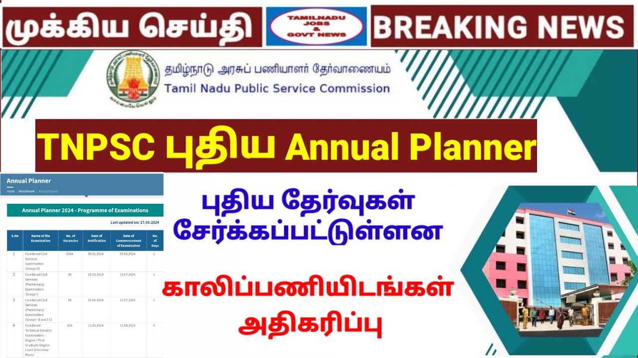 TNPSC New Annual Planner | புதிய தேர்வுகள் | new Vacancy | TNPSC ...