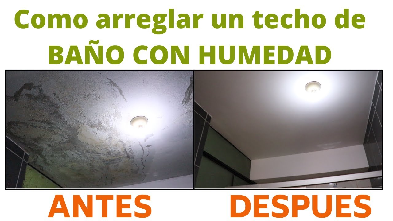 Como arreglar un techo de baño con humedad - YouTube