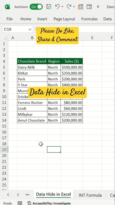 Data Hide in Excel. #exceltips #exceltricks #shorts @kttrained - YouTube
