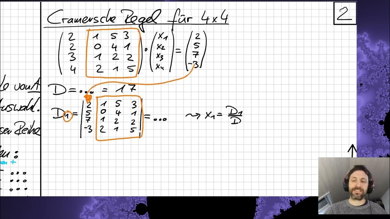 Matrizen - Teil 7.3 - Determinante einer nxn Matrix und die Cramersche Regel - YouTube