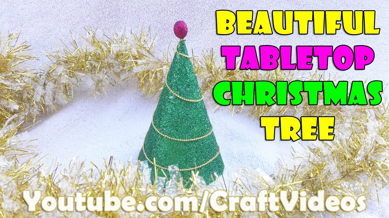 How to make tabletop Christmas tree with Craft Paper - YouTube