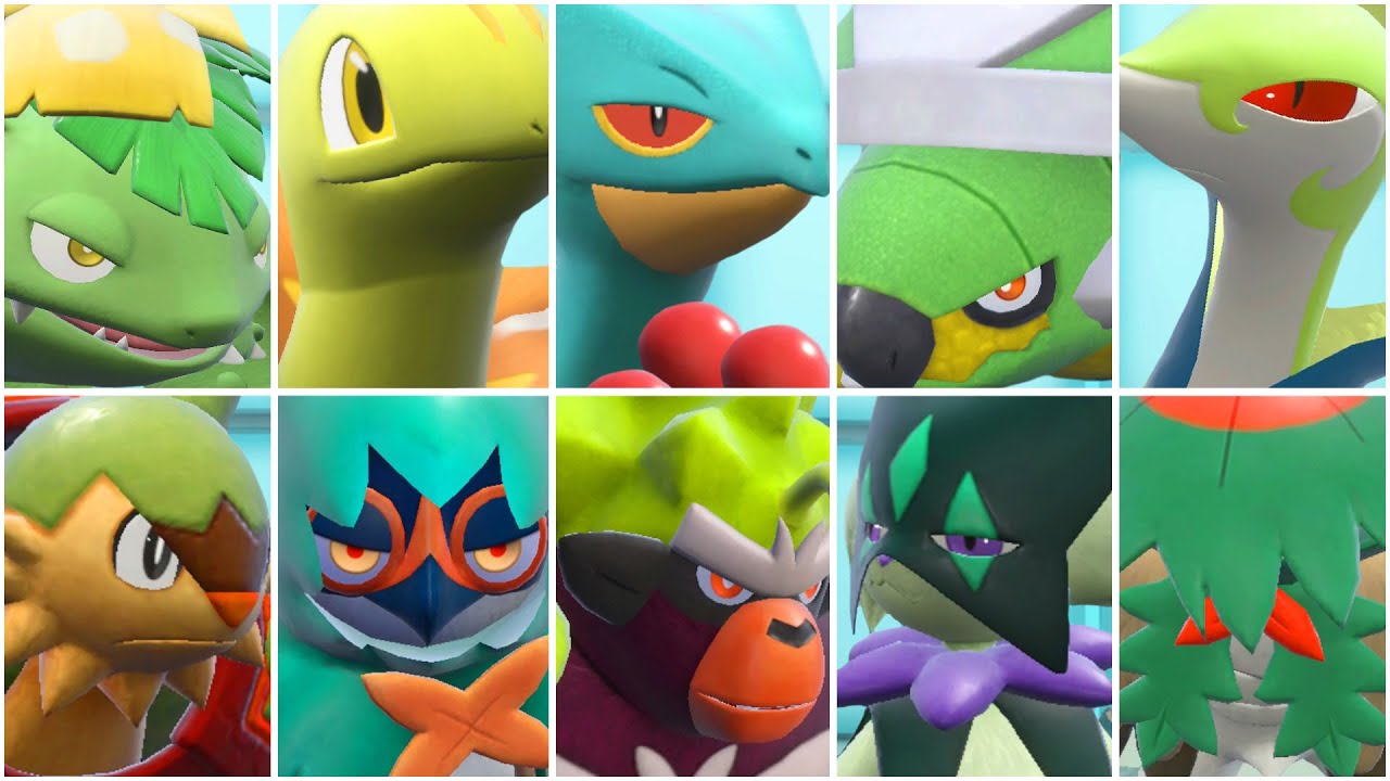 SHINY GRASS FINAL EVOLUTION STARTERS TEAM! Pokemon Scarlet and Violet ...