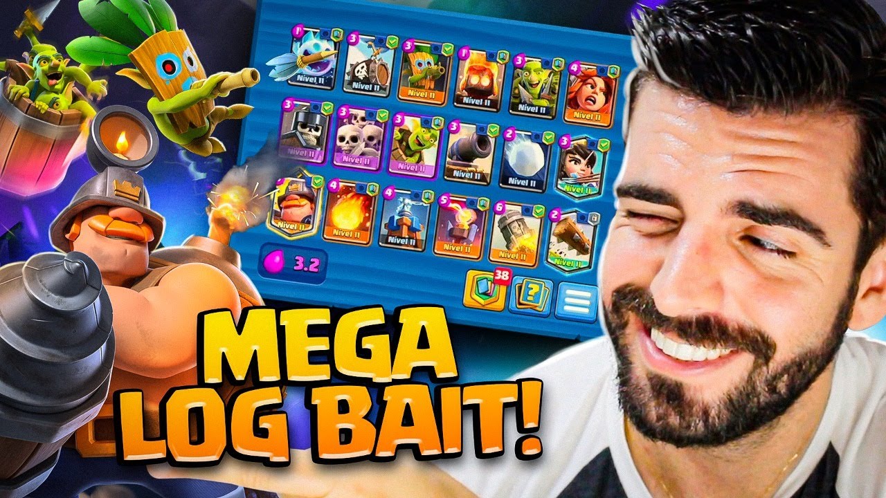 MEGA LOG BAIT! MELHOR DECK PARA O DESAFIO DO MEGADECK DO CLASH ROYALE ...