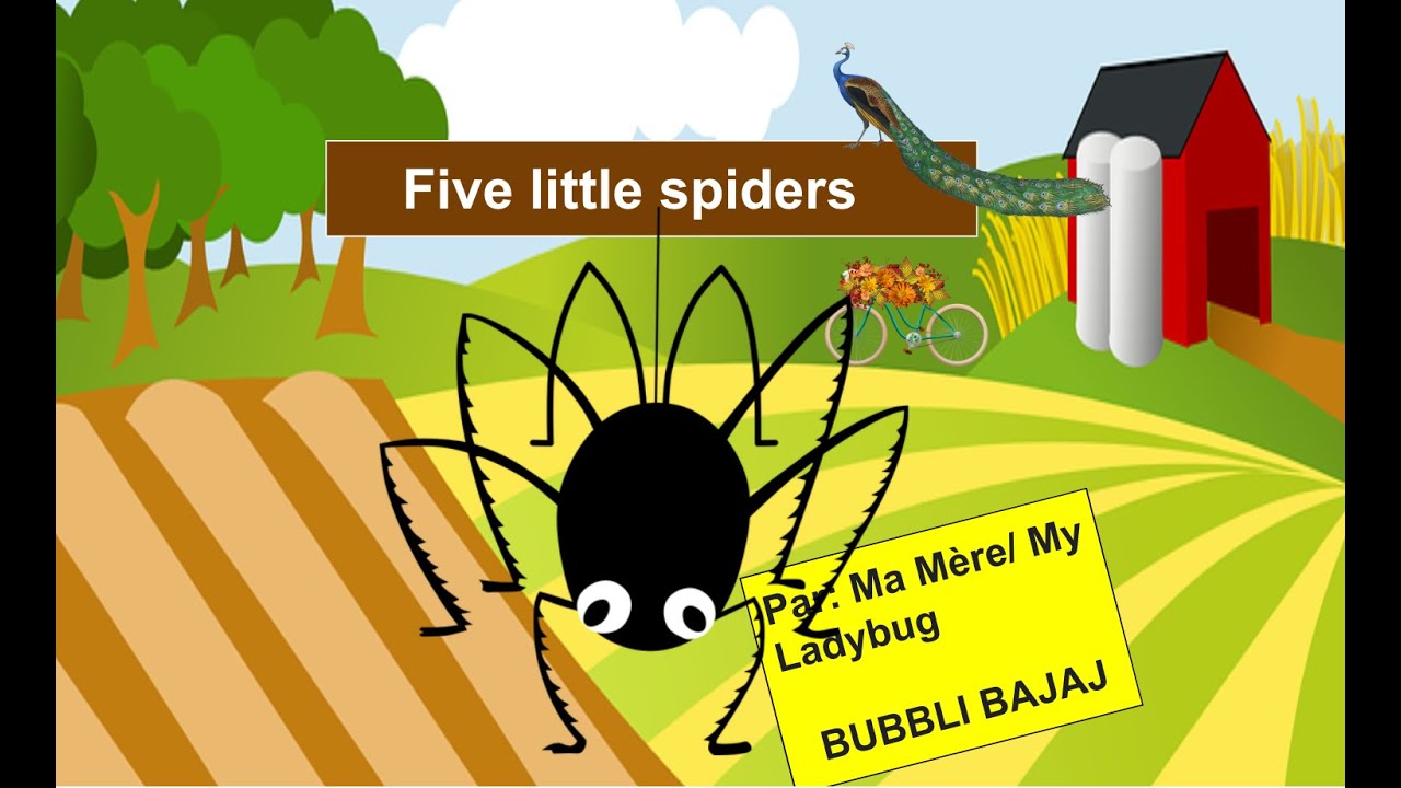 My NEW- Five cute spiders/ Halloween #nurseryrhymes #animation - YouTube