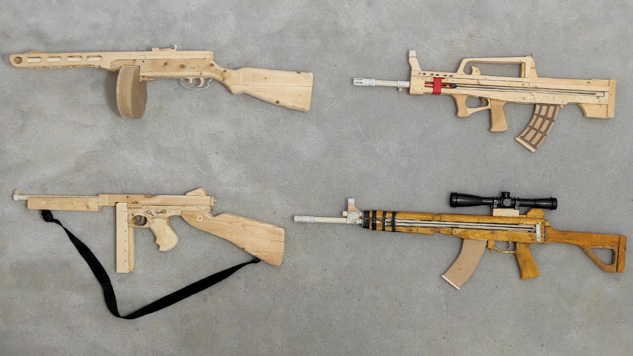 Amazing 5 wooden craft guns show, FPS game weapons you must see - YouTube