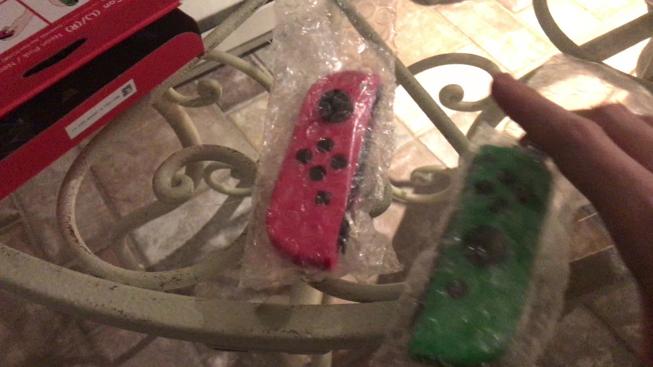 Splatoon 2 Nintendo Switch Neon Pink/Neon Green Joy Con Unboxing (4K ...