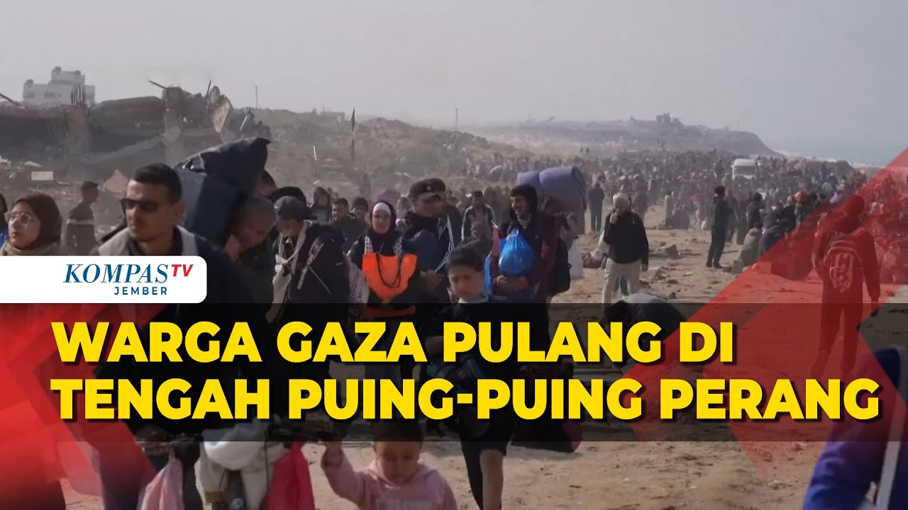 Momen Warga Palestina Pulang Jalan Kaki Lewati Puing-Puing Perang usai ...
