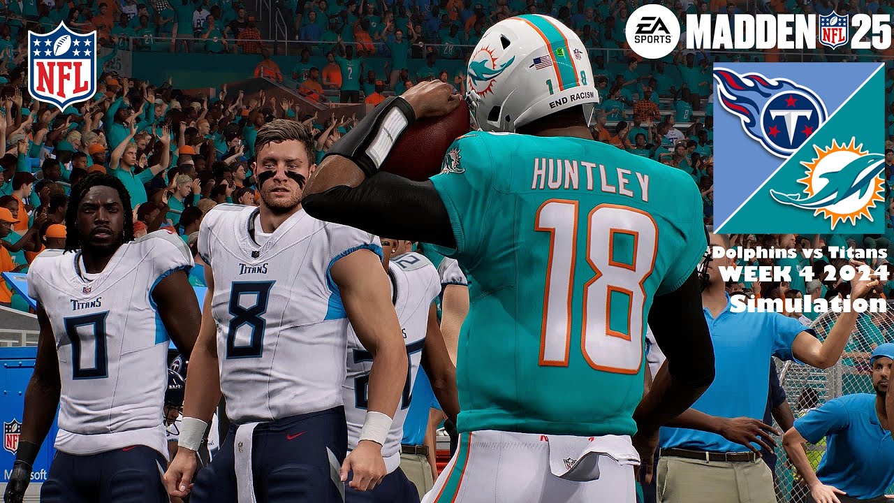 Madden 25 Tennessee Titans vs Miami Dolphins Week 4 Sim 2024 Full 15 ...