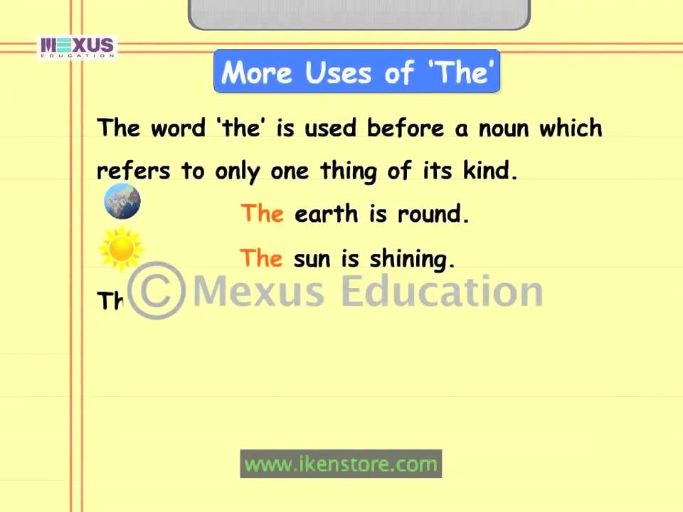 English Grammar Proper uses of Articles A, An, The - YouTube