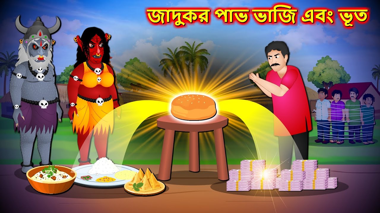 Bangla Cartoon - জাদু পাভ ভাজি এবং ভূত | Pav bhaji magic | Bengali ...